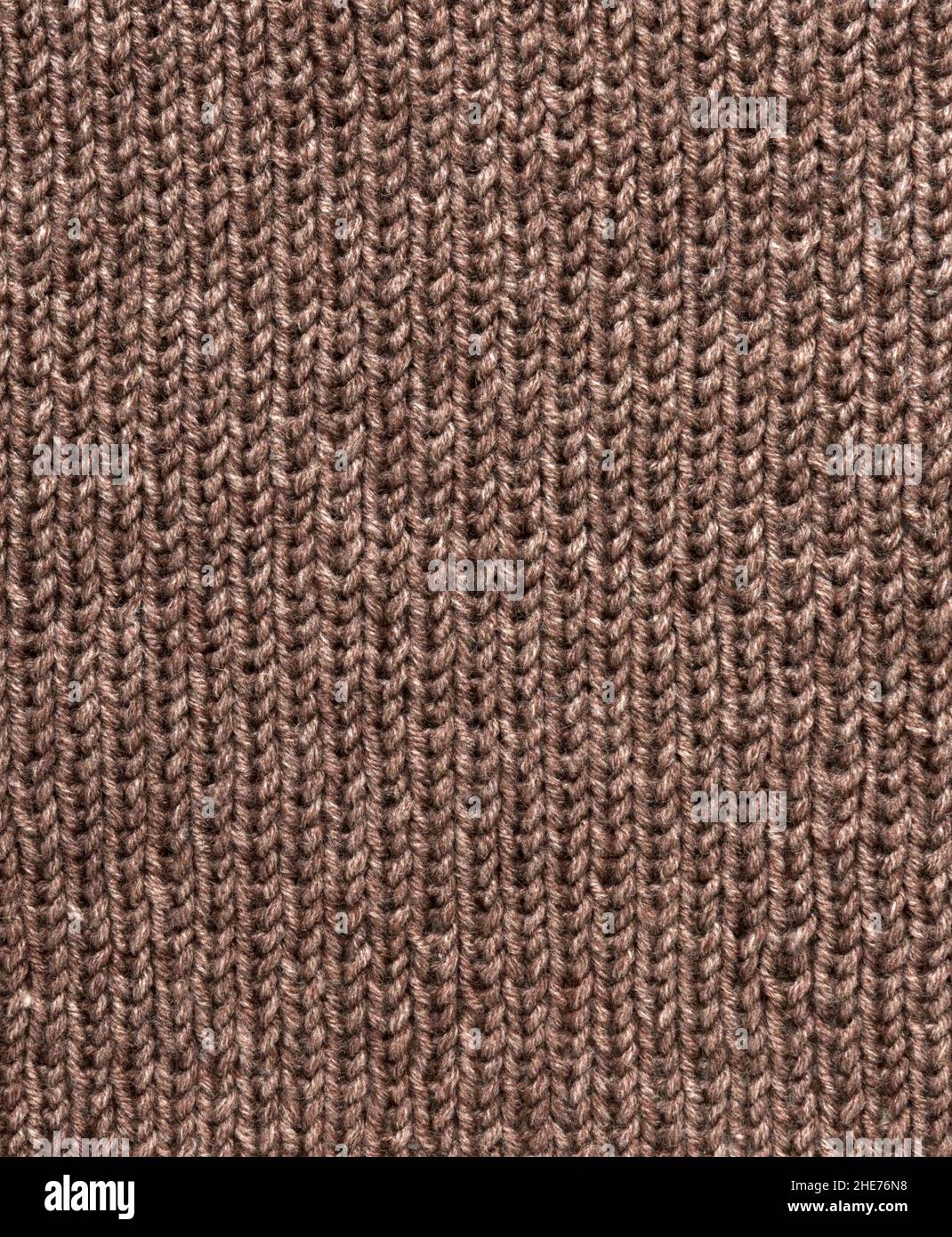 Knit pattern. Close-up of knitted wool texture. Brown pattern knit as ...