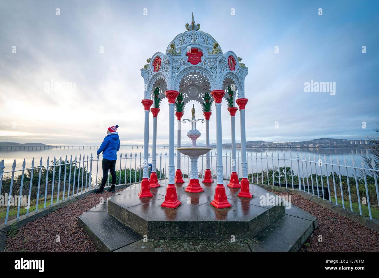 The Blyth Fountain overlooking the River Tay, which was gifted to the ...