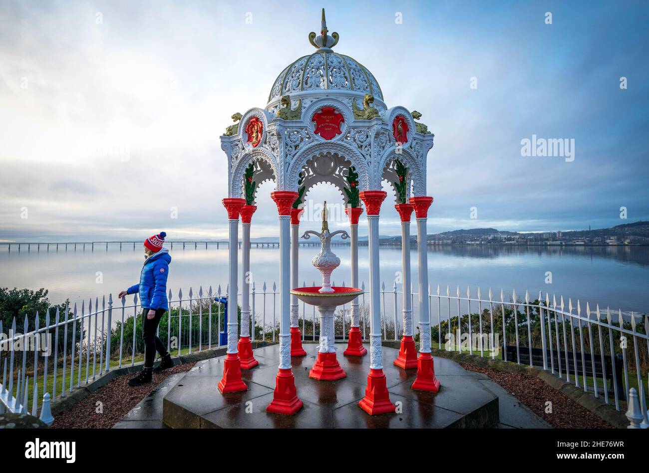 The Blyth Fountain overlooking the River Tay, which was gifted to the ...
