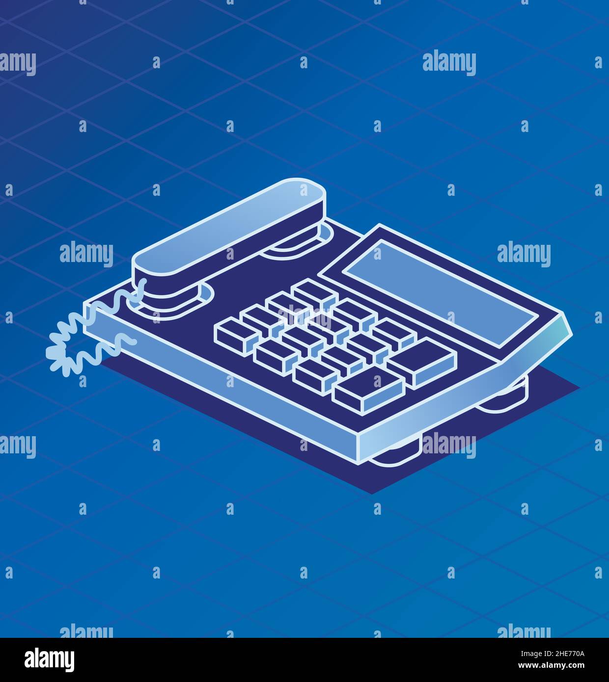 Blue landline telephone Stock Vector Images - Alamy