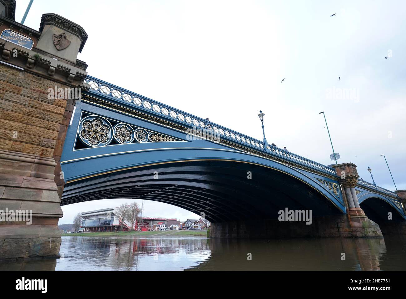A general view City Ground under the arch of Trent Bridge before the ...
