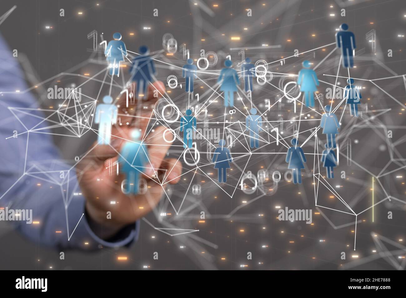 3d rendering of telecommunication concept with abstract network ...