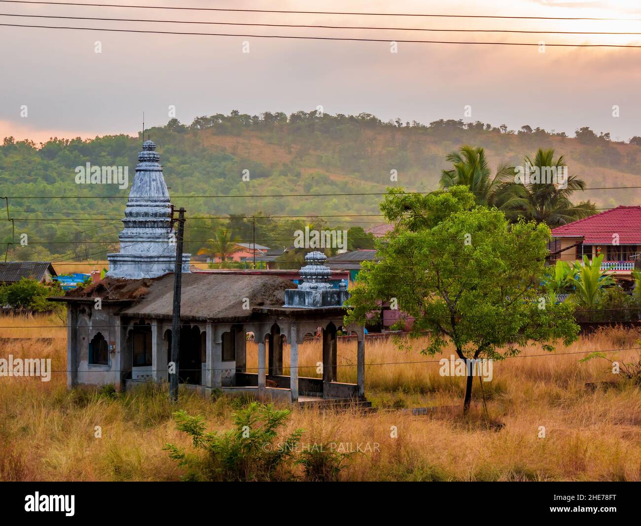 RATNAGIRI, INDIA - November 19, 2021 : Landscape of village in ...
