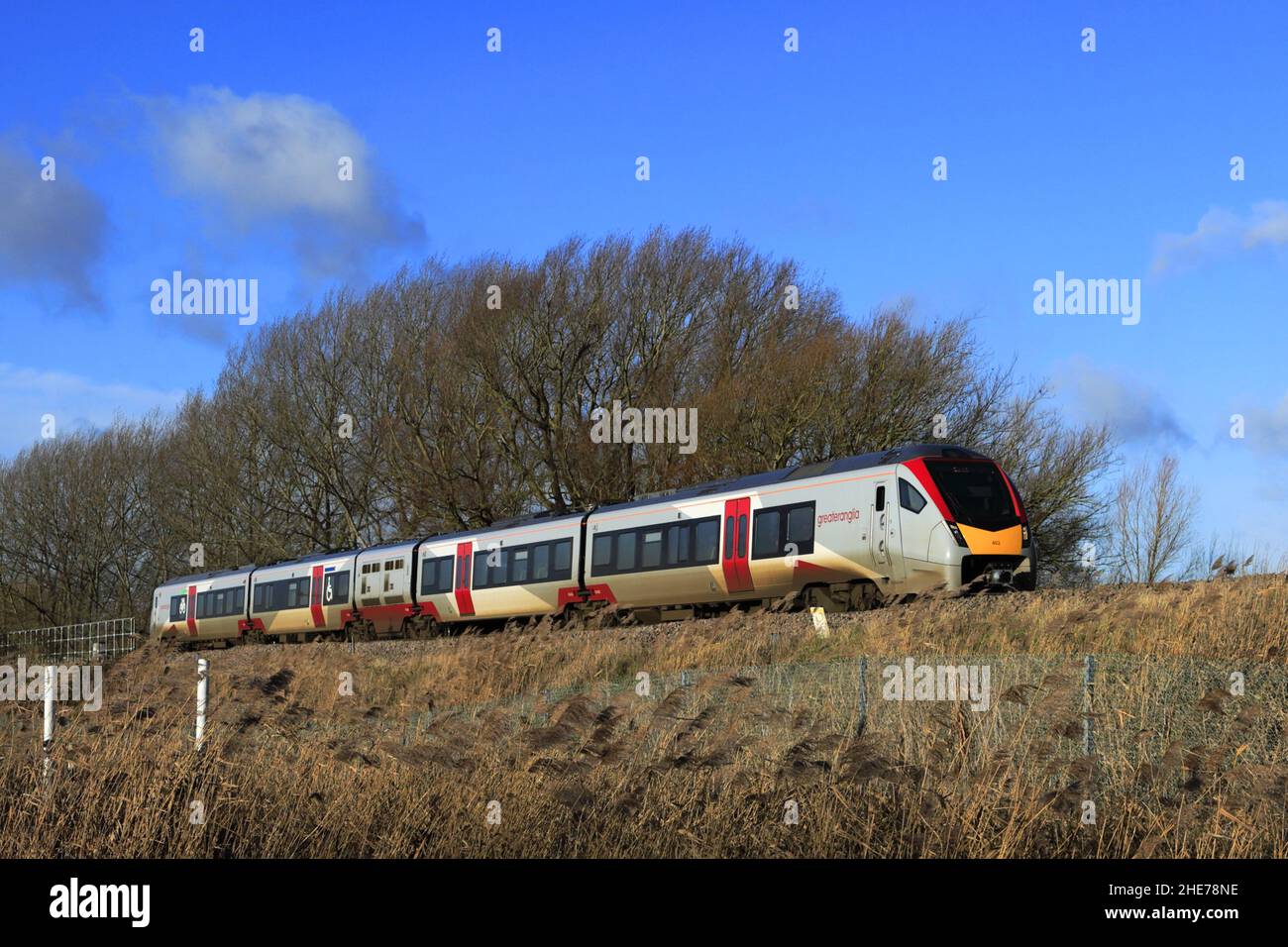 Greater Anglia trains, Class 755 train near Whittlesey town, Fenland ...