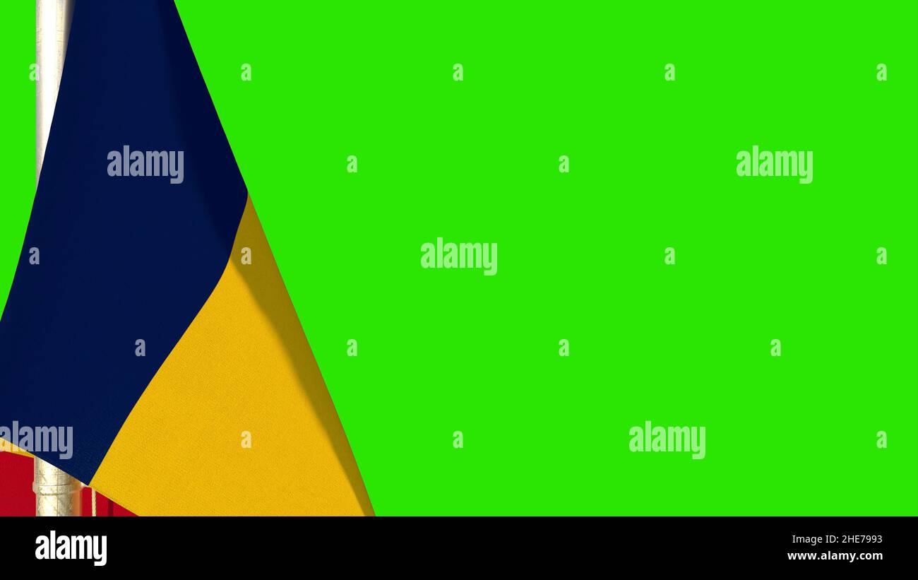 Chad flag for anthem day on green screen, isolated - object 3D ...