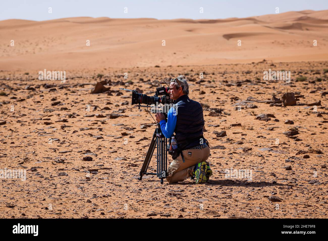 ASO Cameraman during the Stage 7 of the Dakar Rally 2022 between Riyadh ...