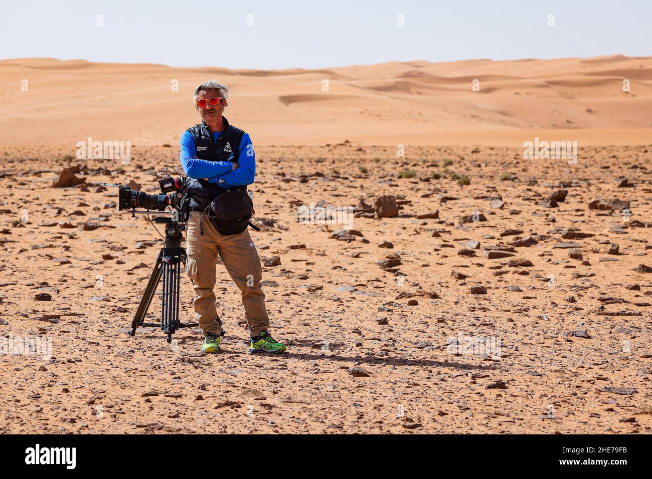 ASO TV2 Cameraman during the Stage 7 of the Dakar Rally 2022 between ...