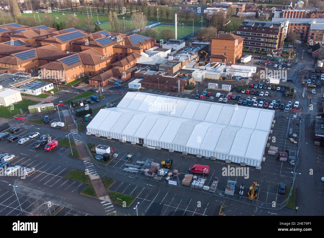 Solihull, UK. 9th Jan, 2022. The NHS Nightingale Surge Hub is taking ...