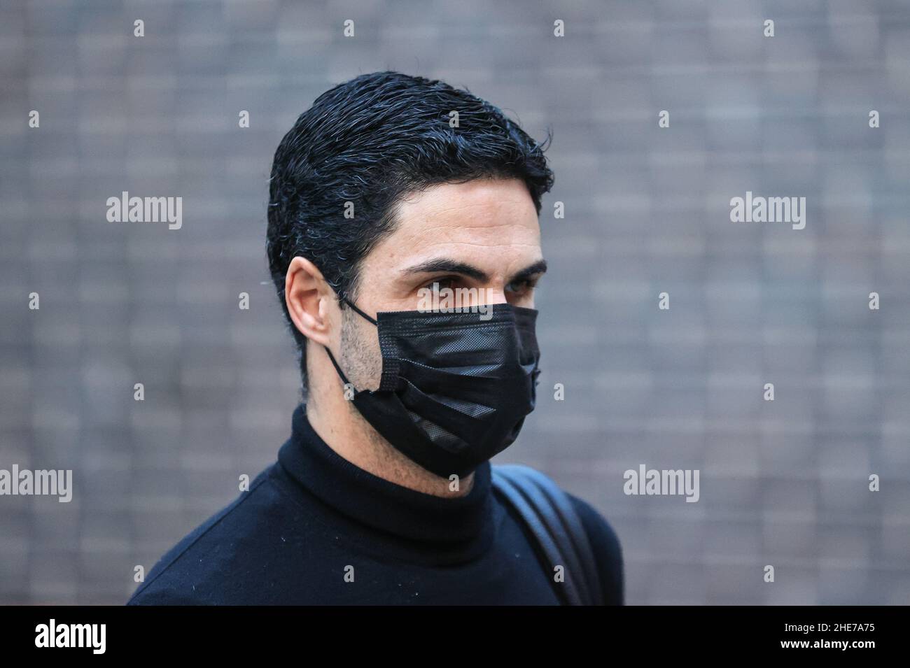 Mikel Arteta manager of Arsenal arrives at the City Ground Stock Photo ... Mikel Arteta manager of Arsenal arrives at the City Ground Stock Photo ...