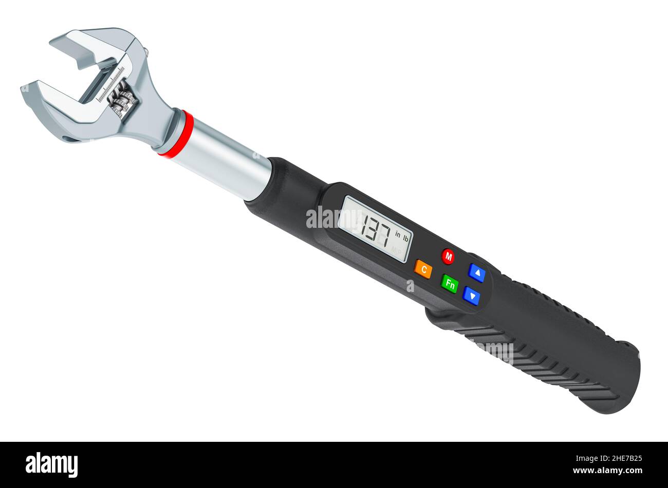 Drive Electronic Torque Wrench, 3D rendering isolated on white ...