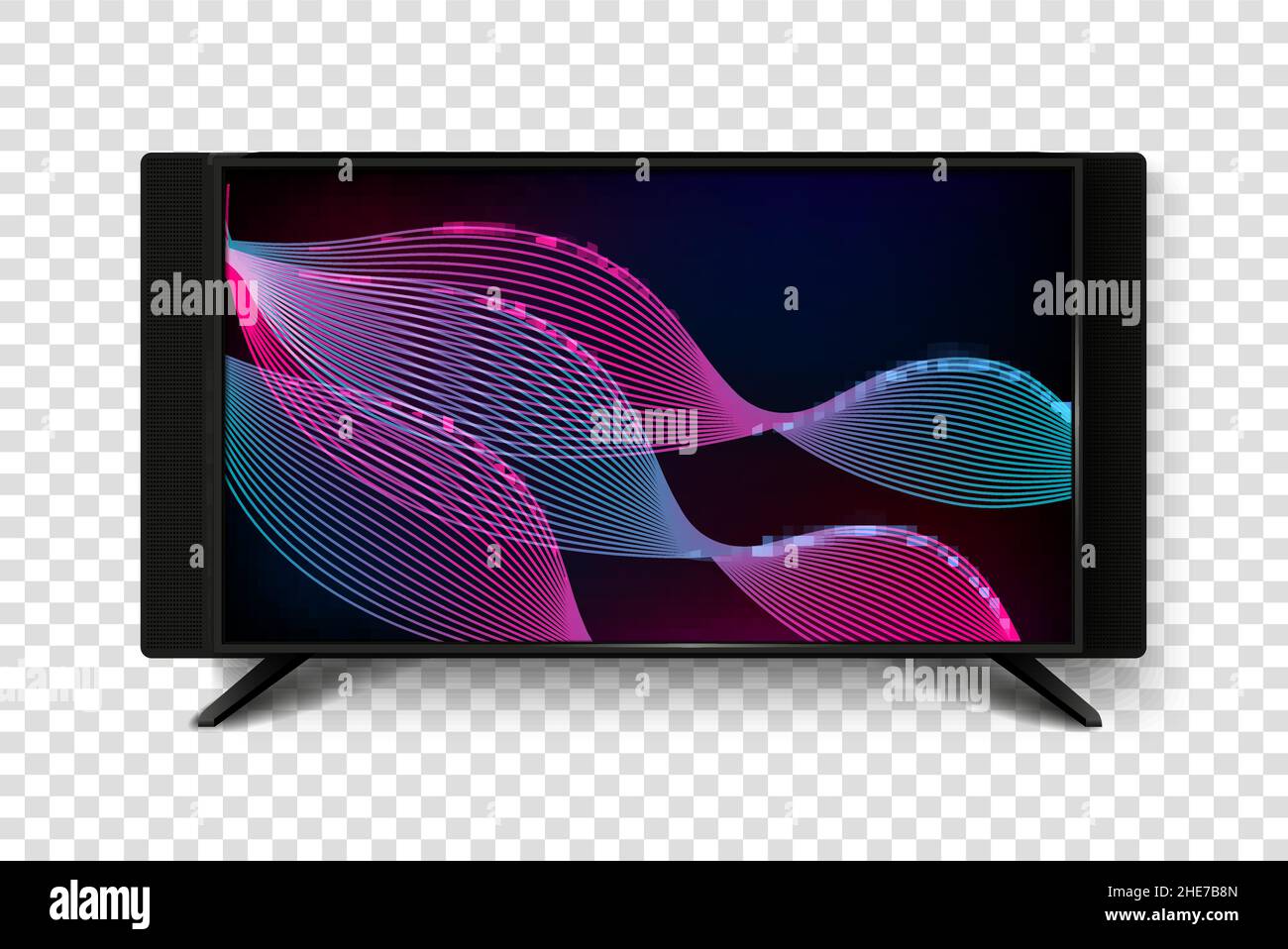 Modern smart TV set 3d vector illustration. Isolated realistic icons on ...