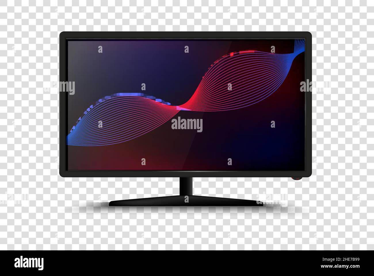 Modern smart TV set 3d vector illustration. Isolated realistic icons on ...