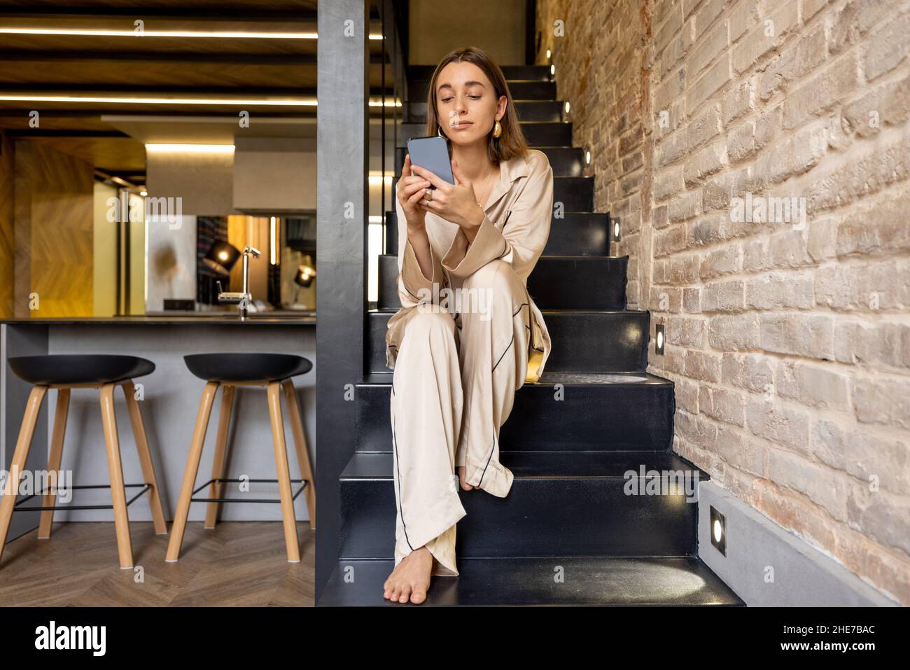 Lady stairs house hi-res stock photography and images - Alamy