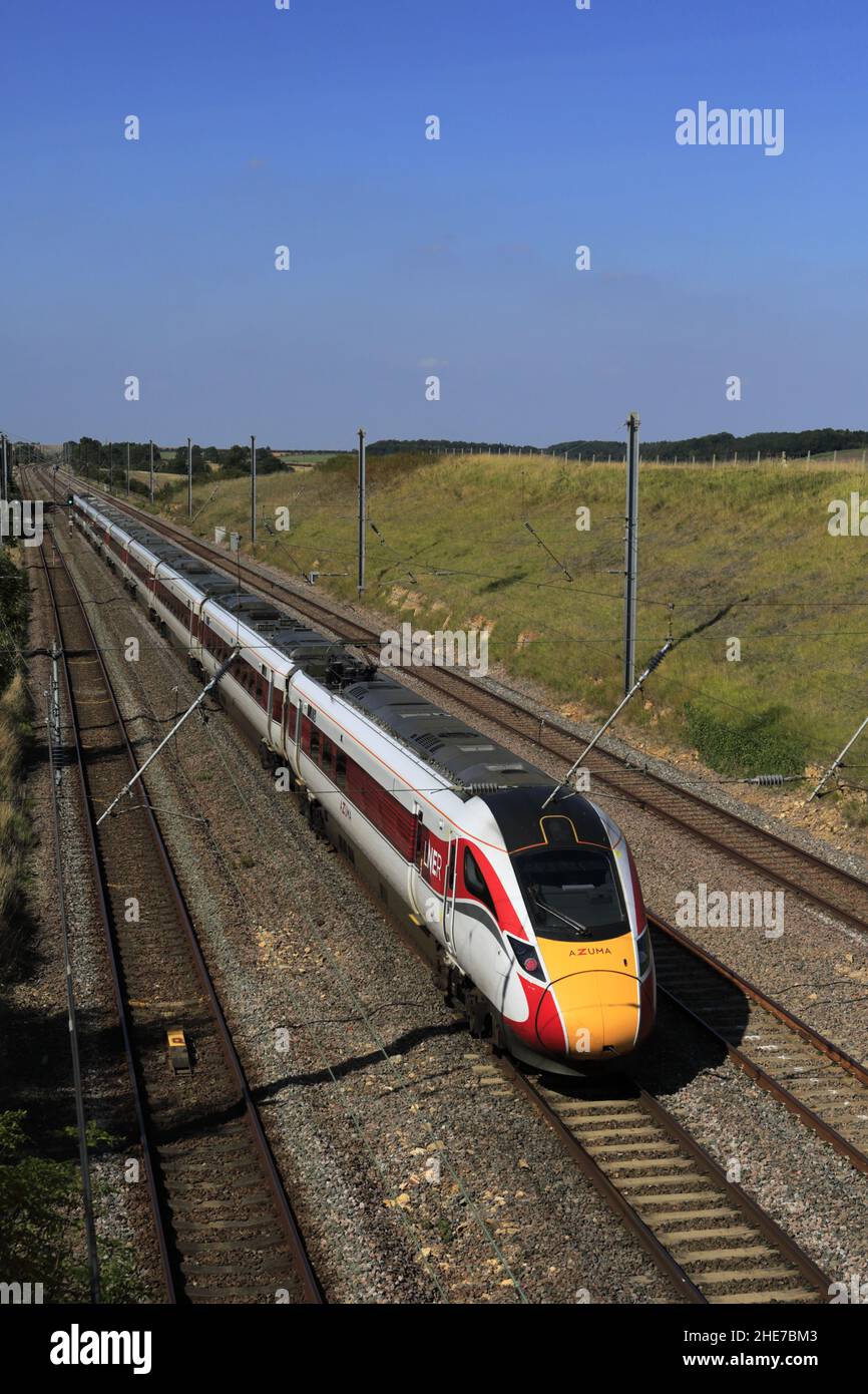 LNER Class 800 Azuma train, East Coast Main Line Railway, near ...