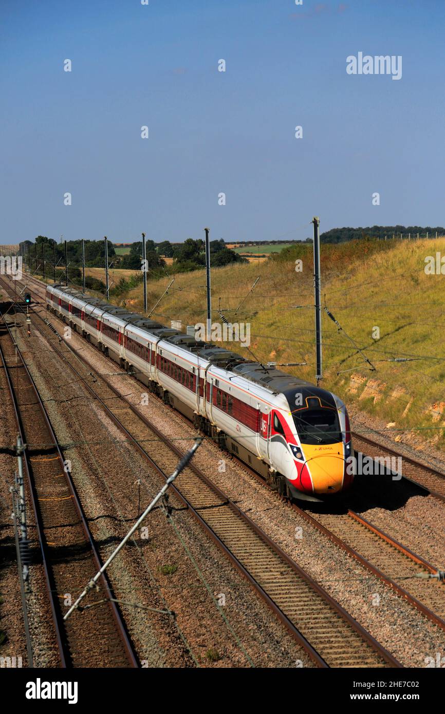 LNER Class 800 Azuma train, East Coast Main Line Railway, near ...
