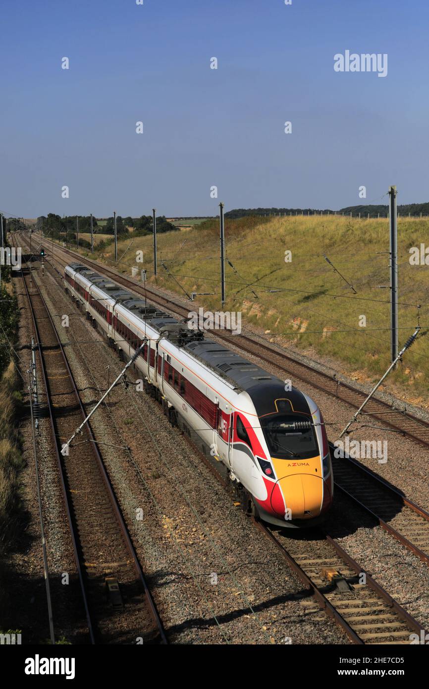 LNER Class 800 Azuma train, East Coast Main Line Railway, near ...