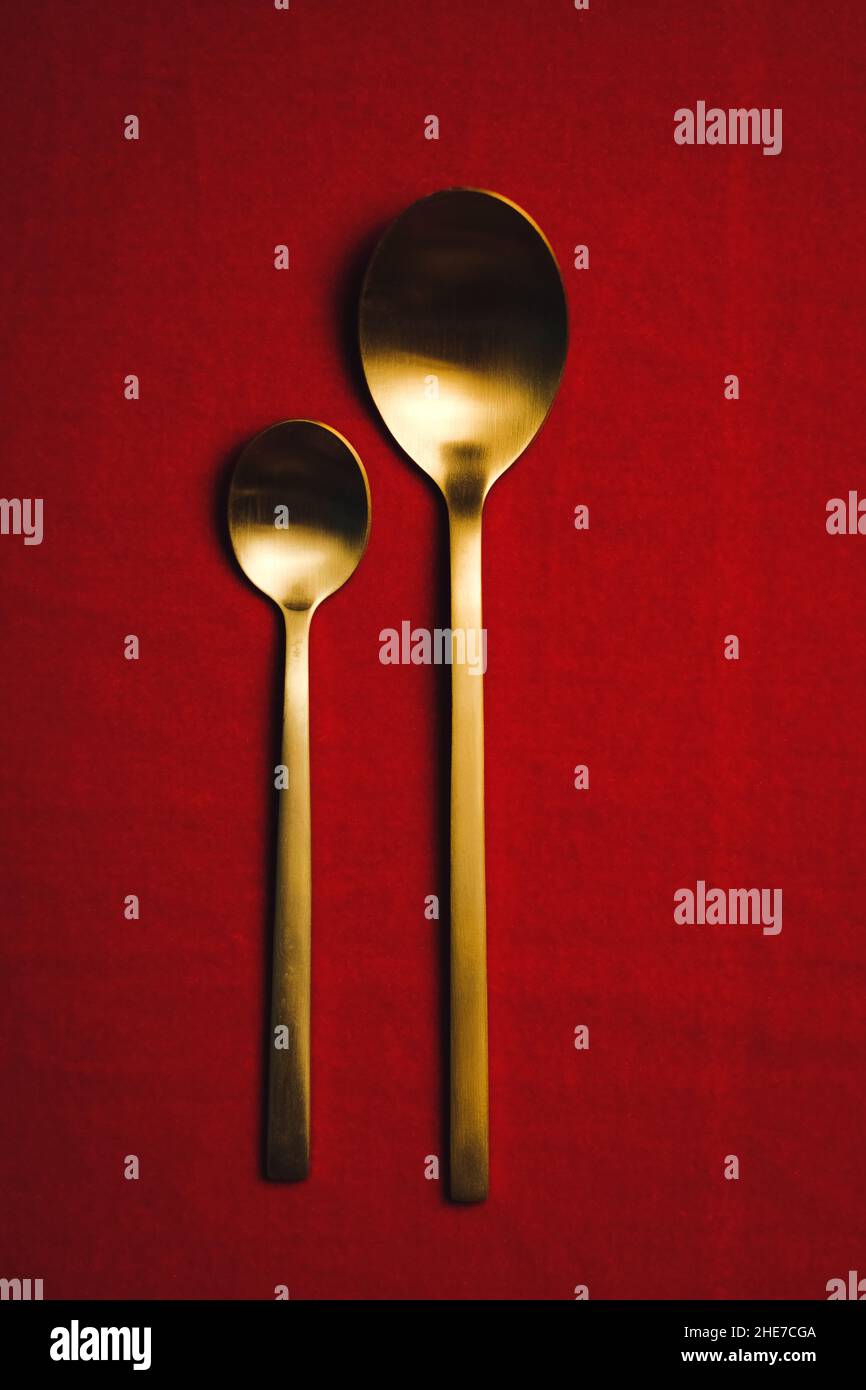 Cutlery golden spoon hi-res stock photography and images - Alamy