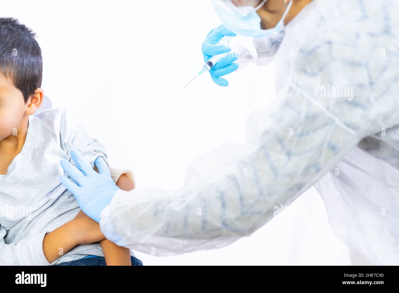 Child getting vaccine injection. Vaccination of children. Immunization ...