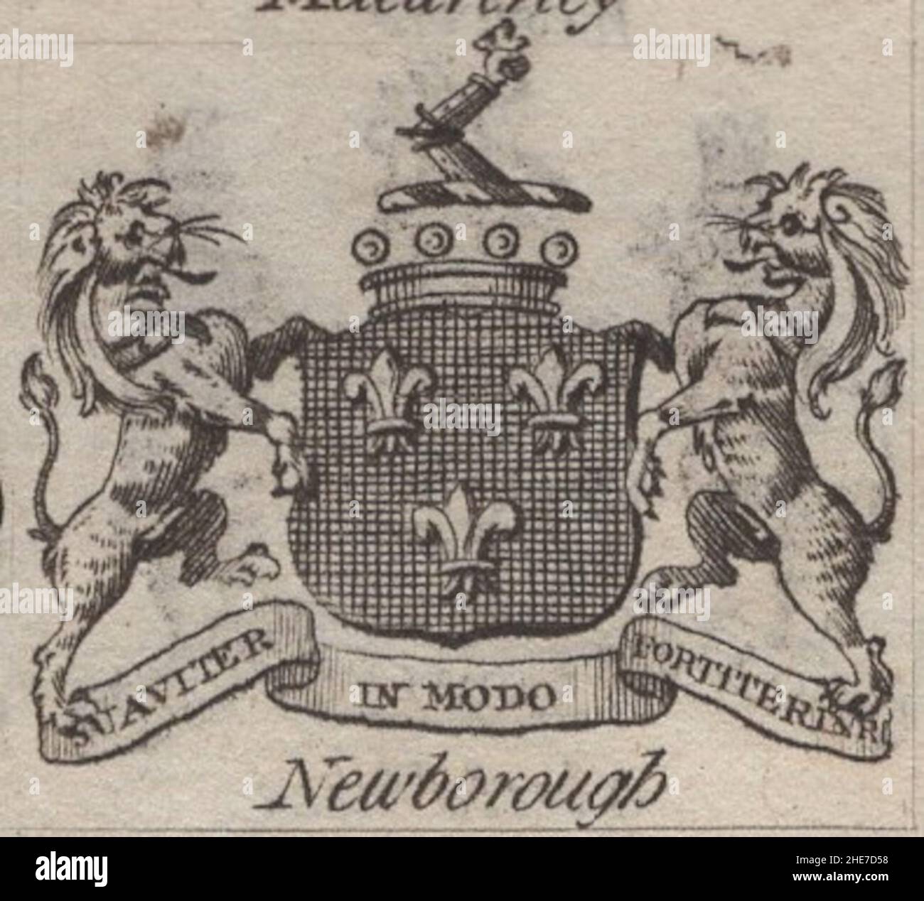 Historical antique 18th century engraving heraldy coat of arms, crest ...