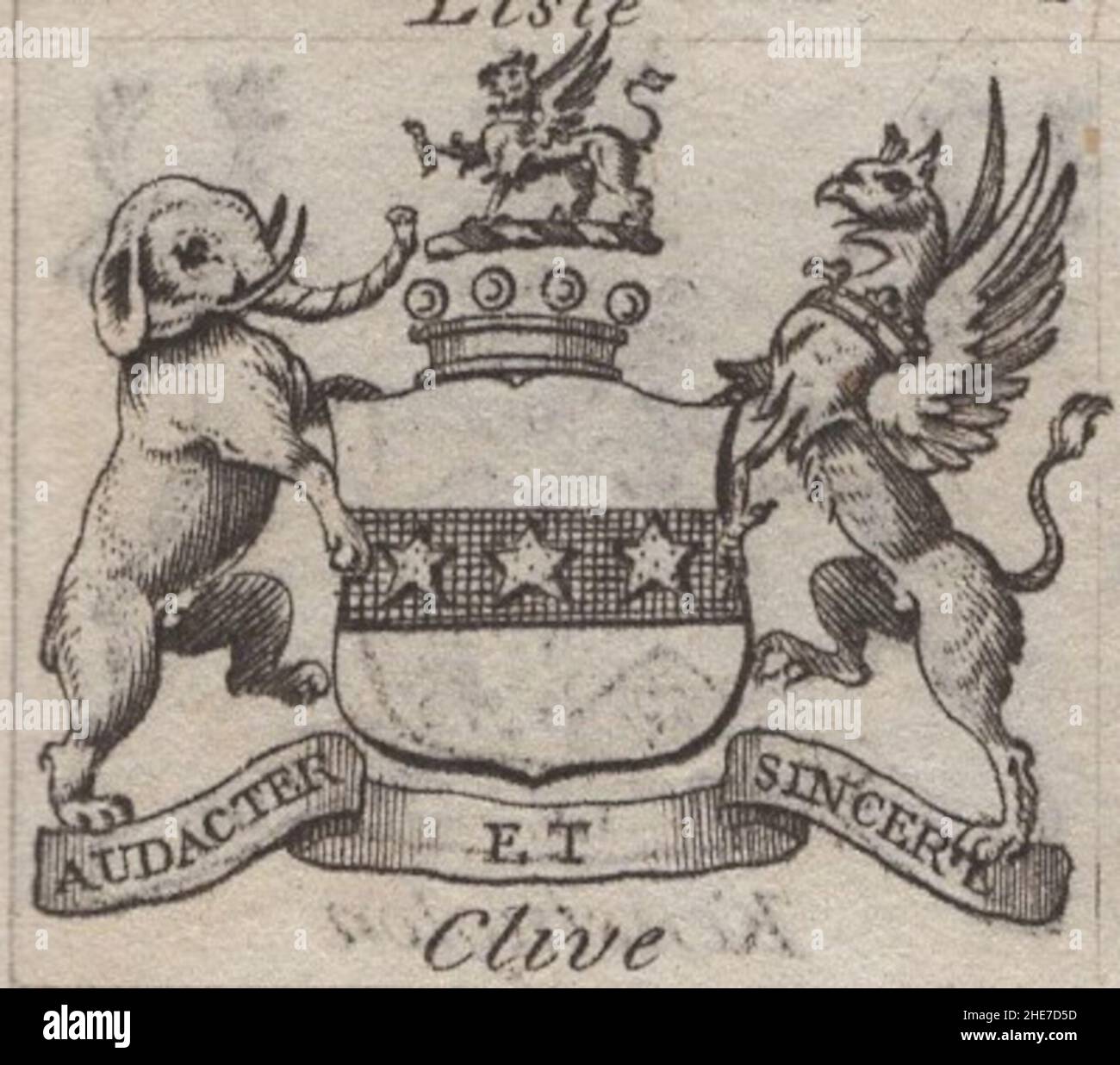 Historical antique 18th century engraving heraldy coat of arms, crest ...