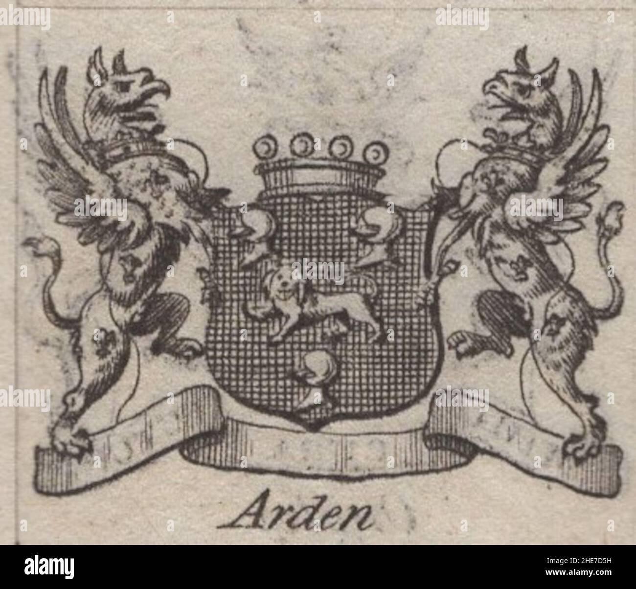 Historical antique 18th century engraving heraldy coat of arms, crest ...