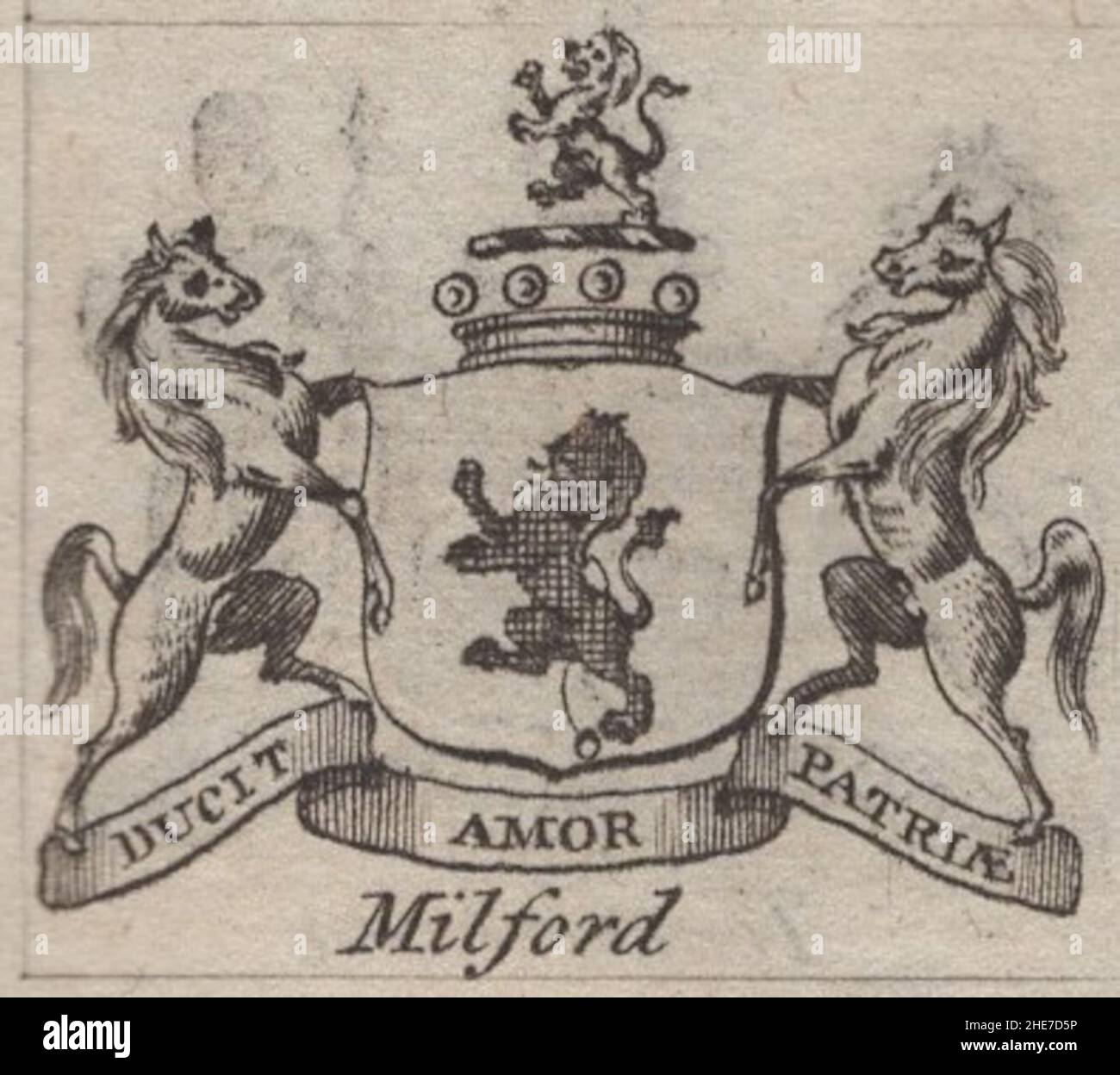 Historical antique 18th century engraving heraldy coat of arms, crest ...