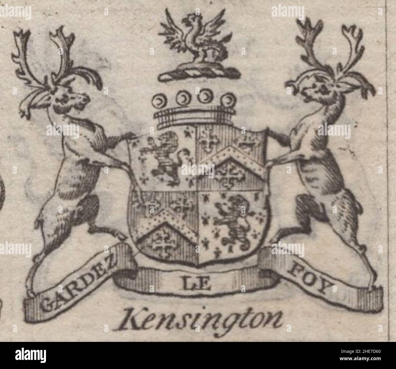 Historical antique 18th century engraving heraldy coat of arms, crest ...