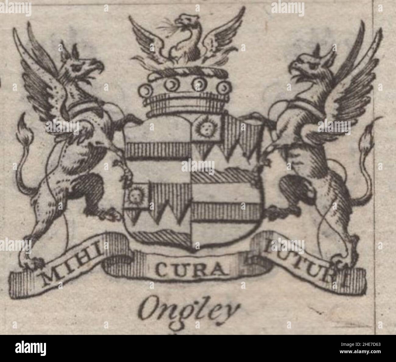 Historical antique 18th century engraving heraldy coat of arms, crest ...