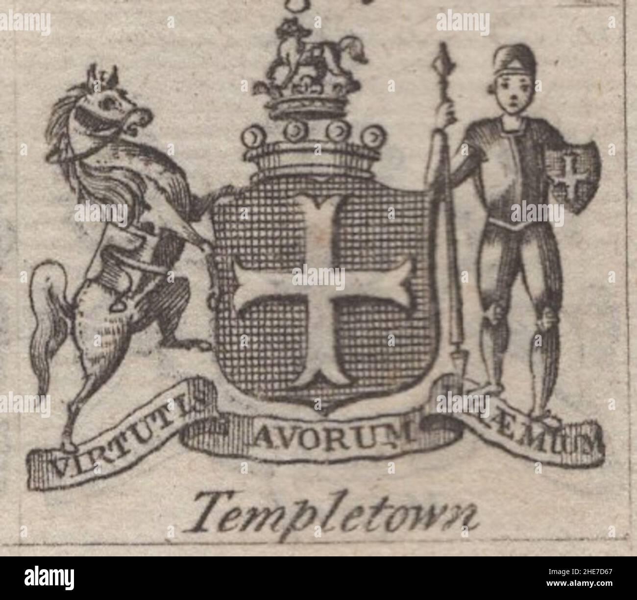 Historical antique 18th century engraving heraldy coat of arms, crest ...