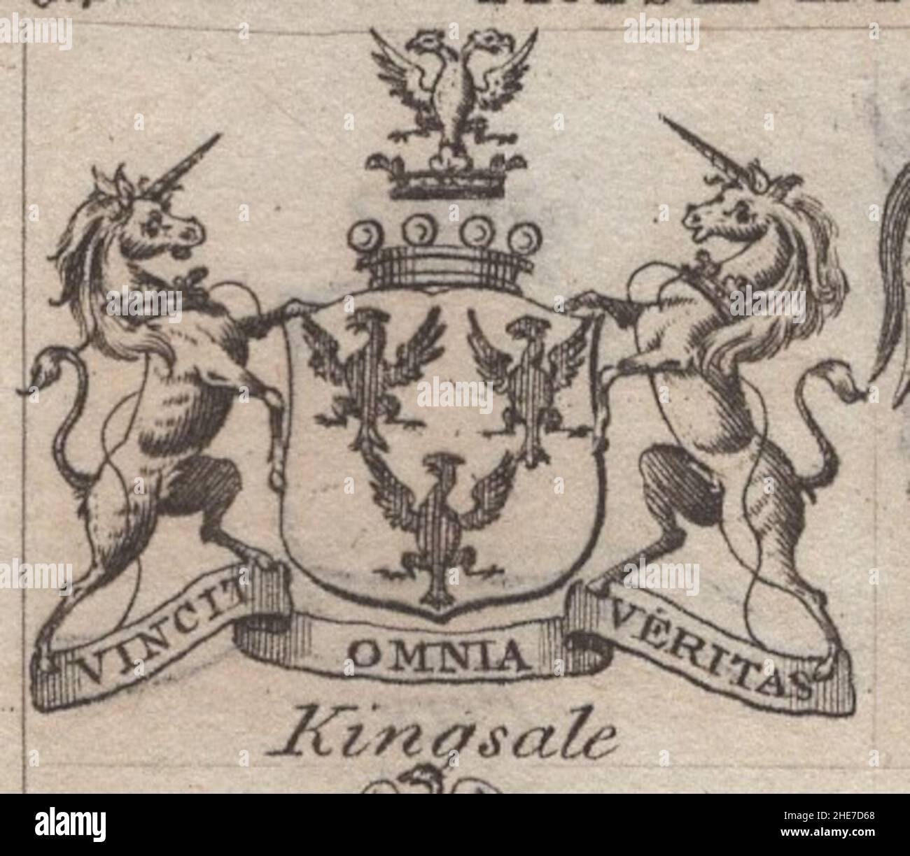 Historical antique 18th century engraving heraldy coat of arms, crest ...