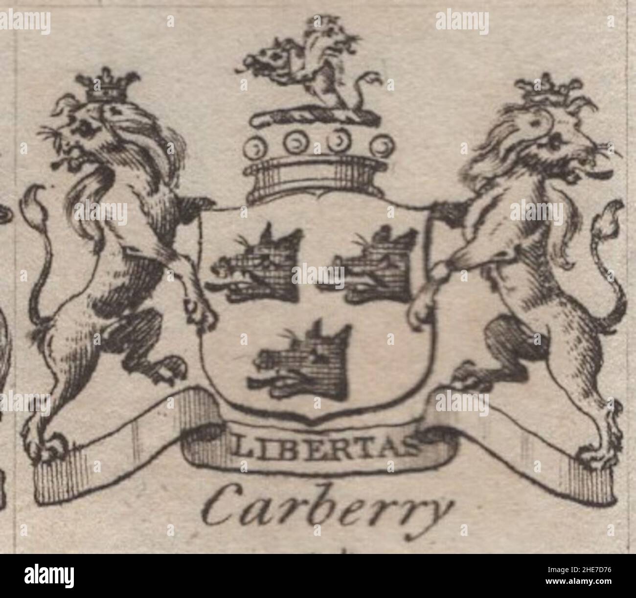 Historical antique 18th century engraving heraldy coat of arms, crest ...