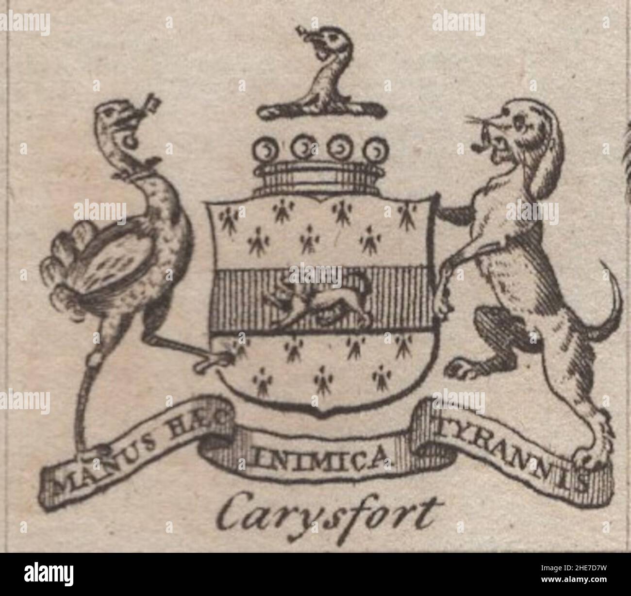 Historical antique 18th century engraving heraldy coat of arms, crest ...