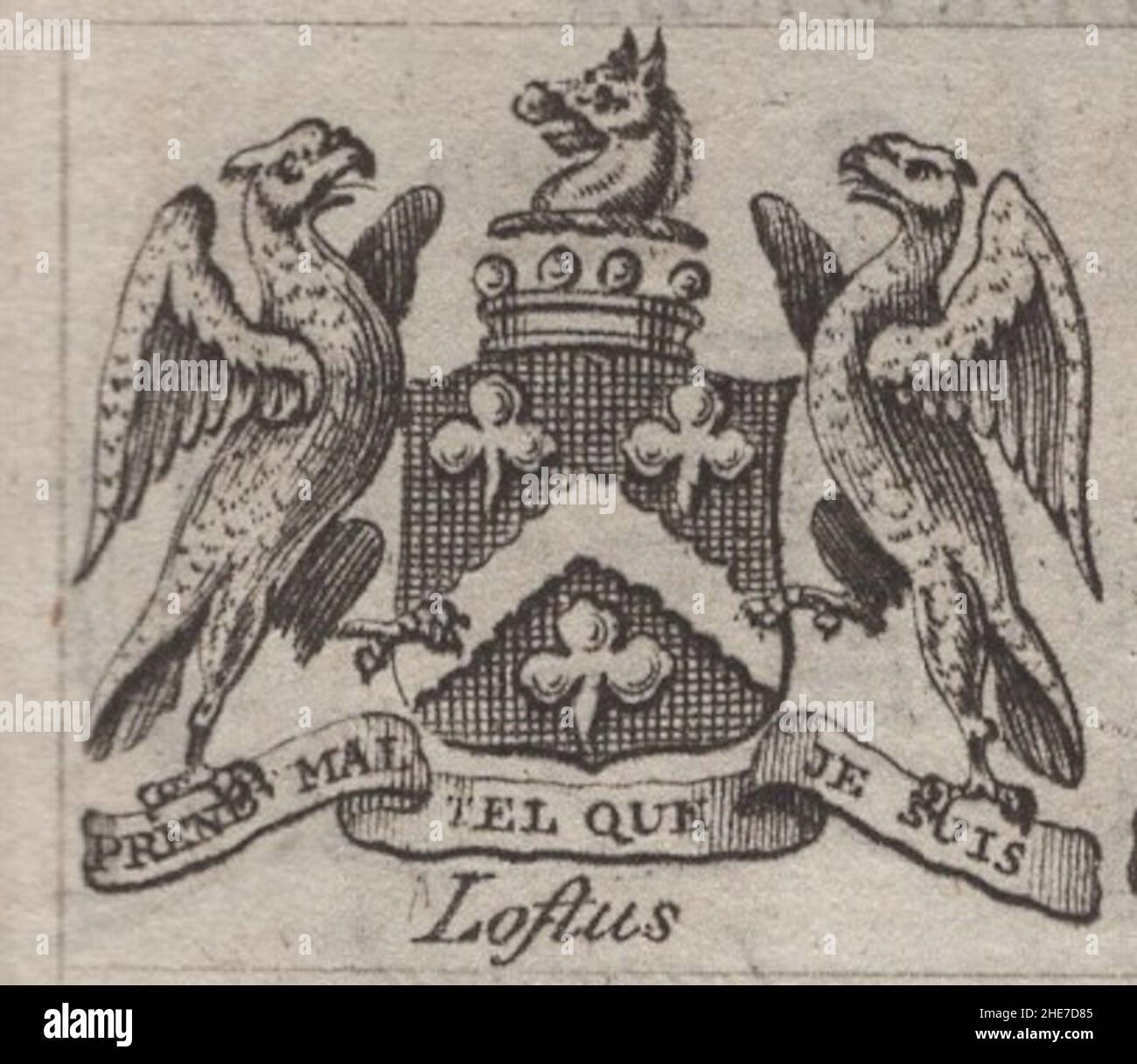 Historical antique 18th century engraving heraldy coat of arms, crest ...