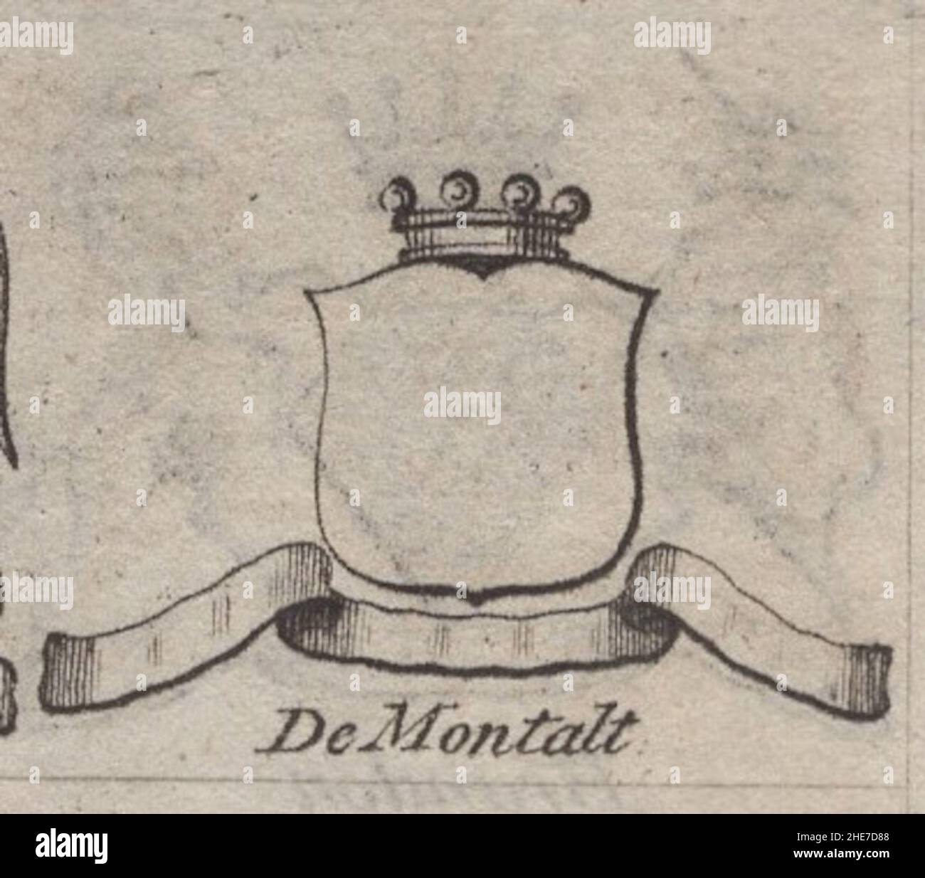 Historical antique 18th century engraving heraldy coat of arms, crest ...