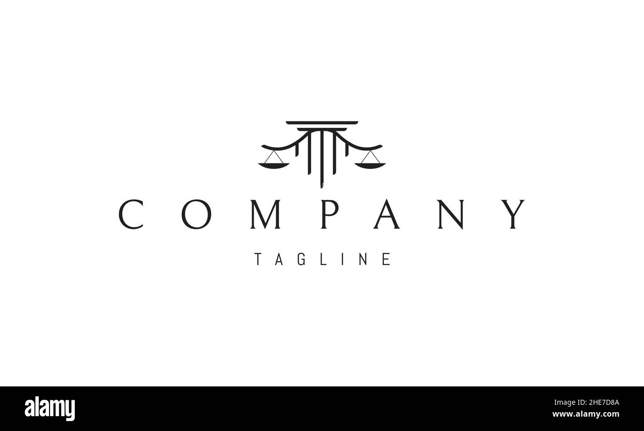 Vector logo on which an abstract image of the columns and scales of ...