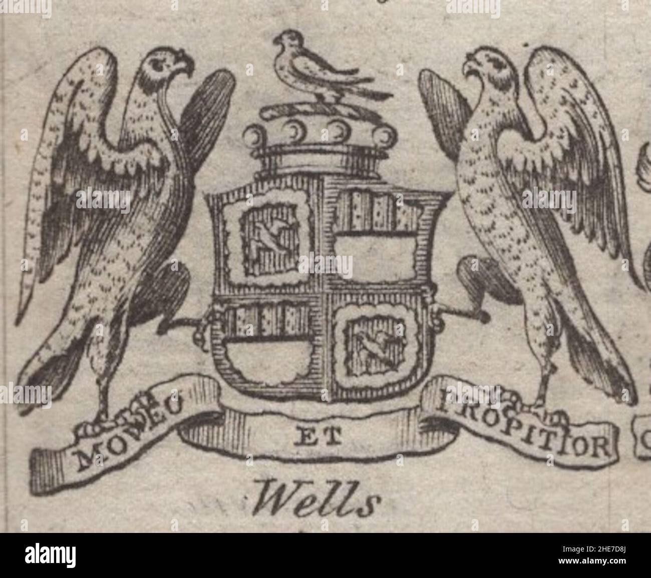 Historical antique 18th century engraving heraldy coat of arms, crest ...