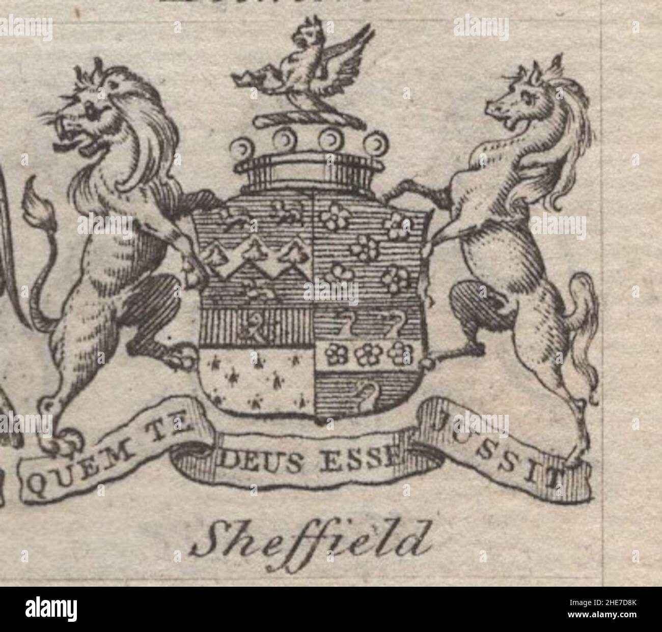 Historical antique 18th century engraving heraldy coat of arms, crest ...