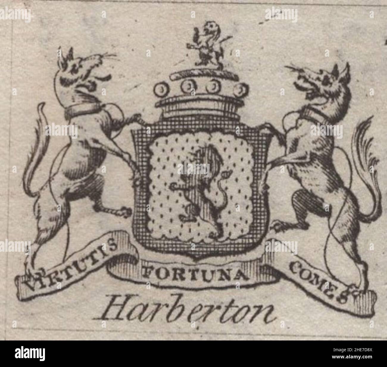 Historical antique 18th century engraving heraldy coat of arms, crest ...