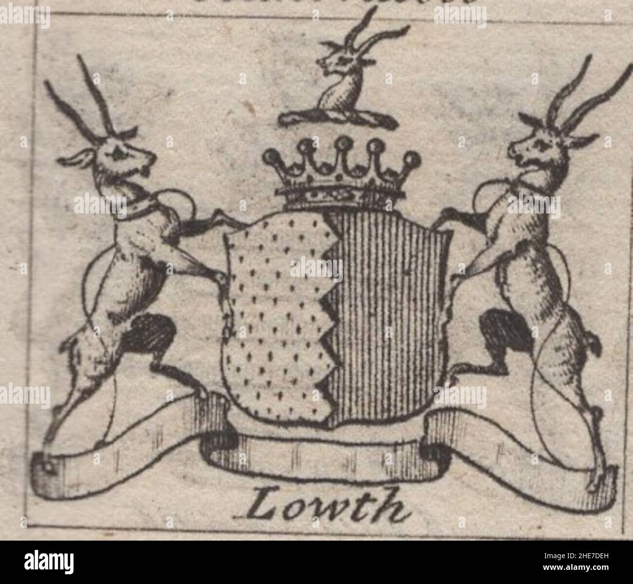 Historical antique 18th century engraving heraldy coat of arms, crest ...