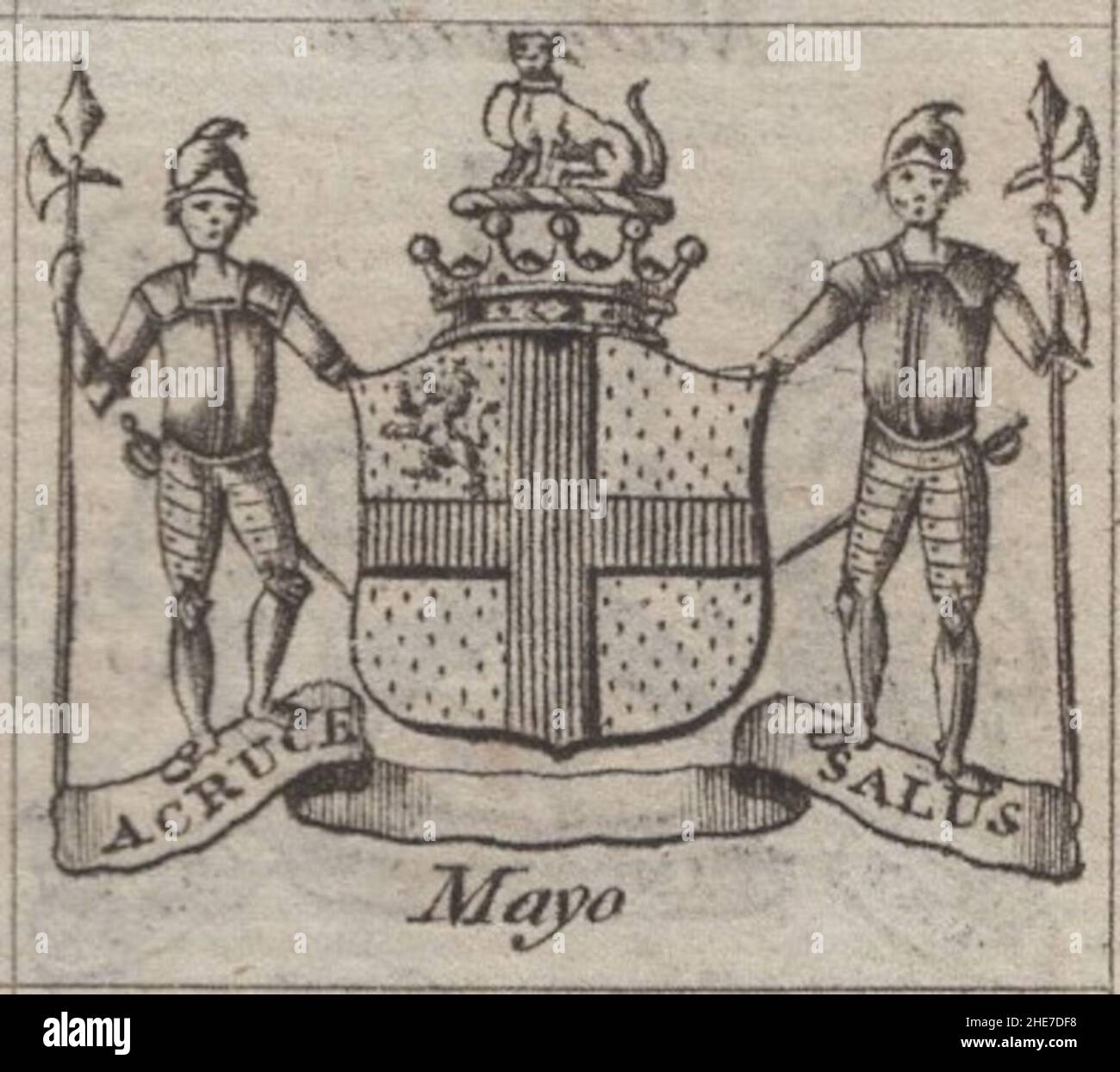 Historical antique 18th century engraving heraldy coat of arms, crest ...