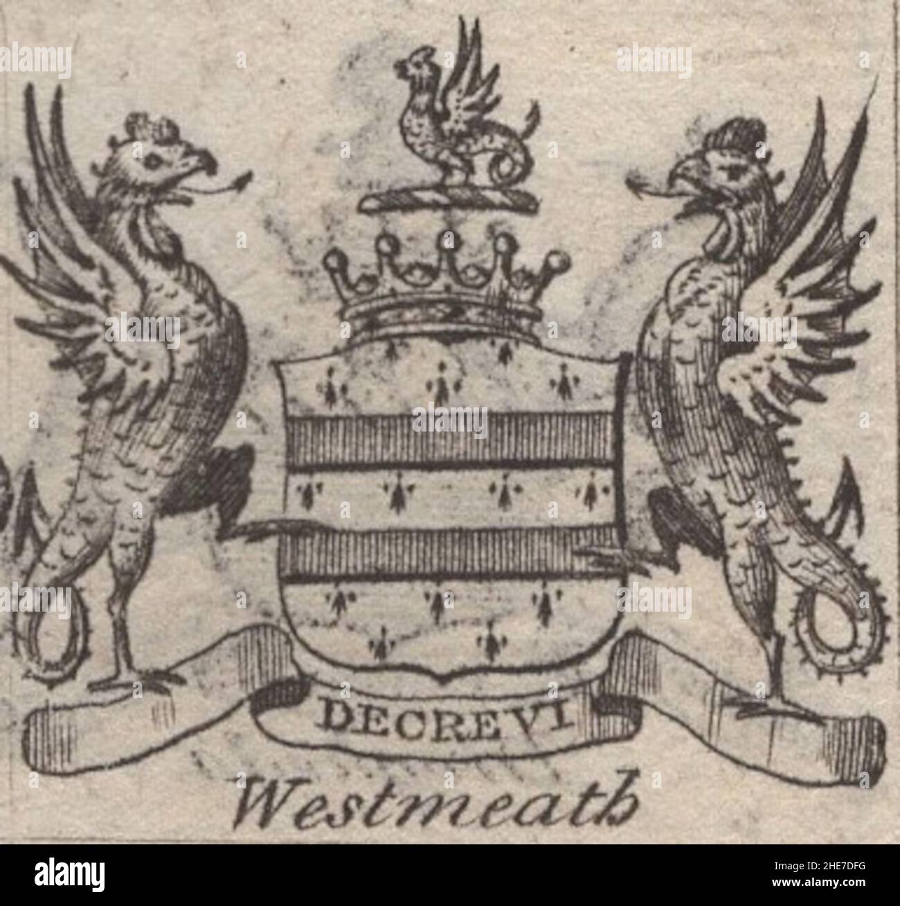 Historical antique 18th century engraving heraldy coat of arms, crest ...