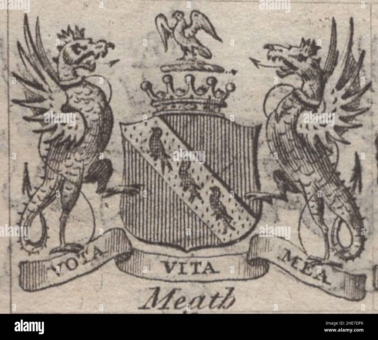 Historical antique 18th century engraving heraldy coat of arms, crest ...