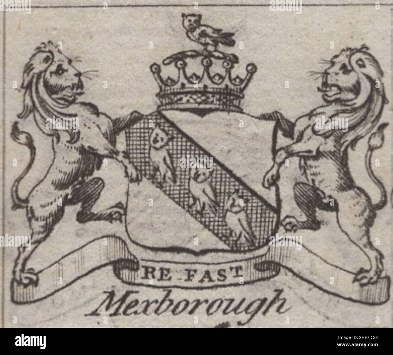 Historical antique 18th century engraving heraldy coat of arms, crest ...