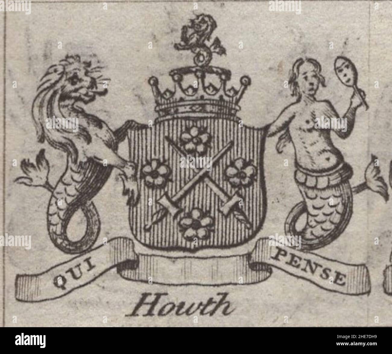 Historical antique 18th century engraving heraldy coat of arms, crest ...