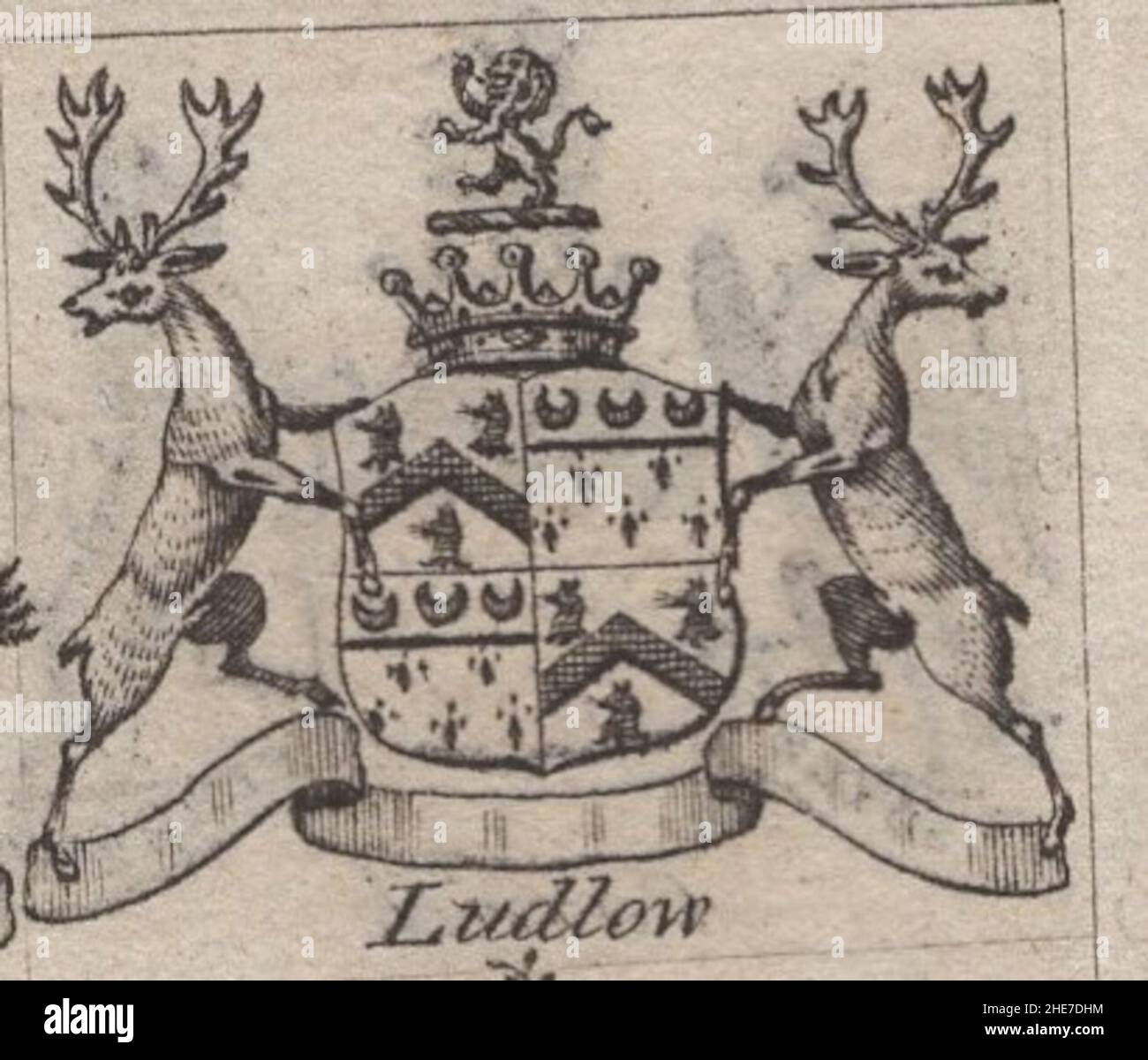 Historical antique 18th century engraving heraldy coat of arms, crest ...