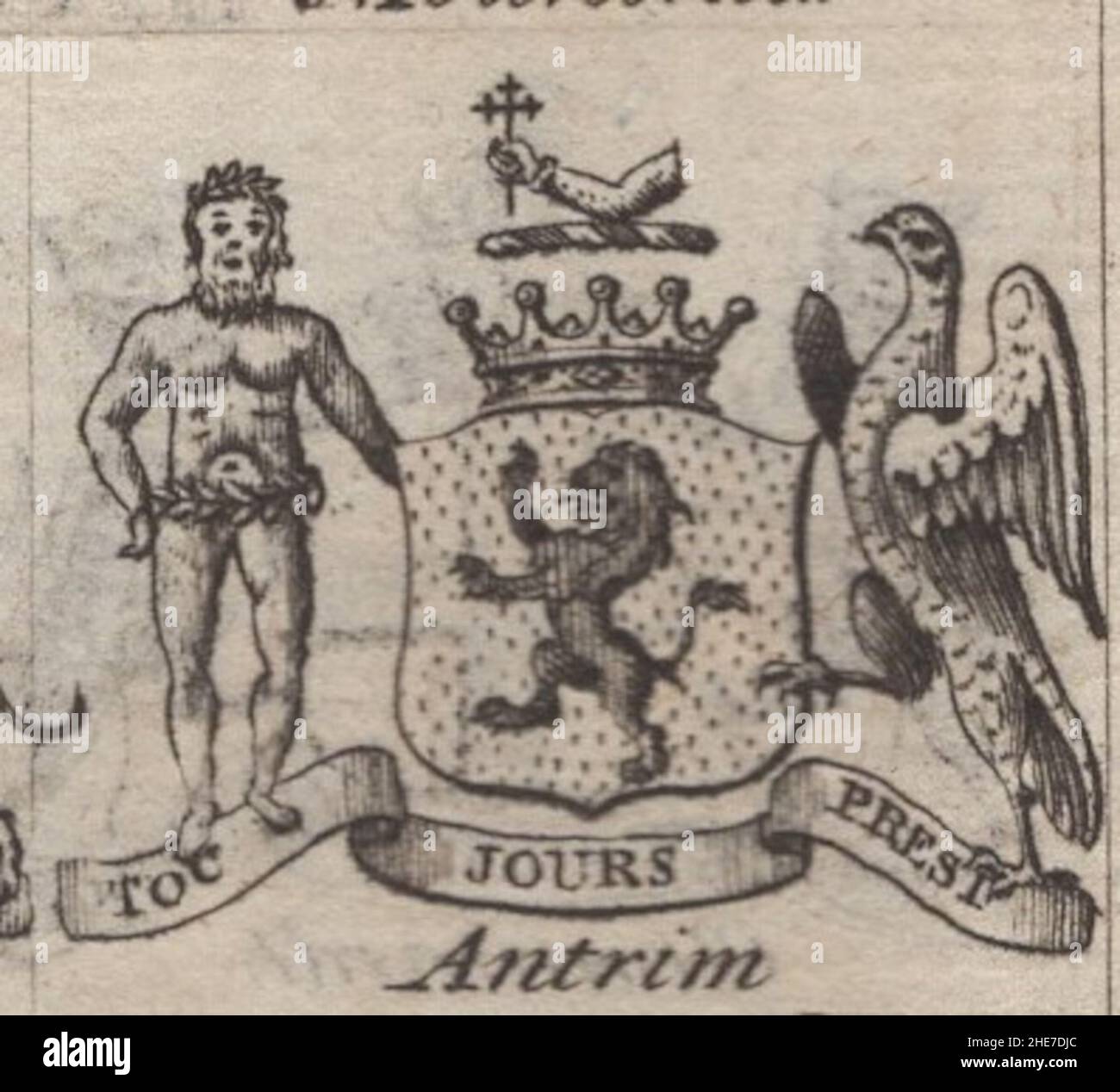 Historical antique 18th century engraving heraldy coat of arms, crest ...