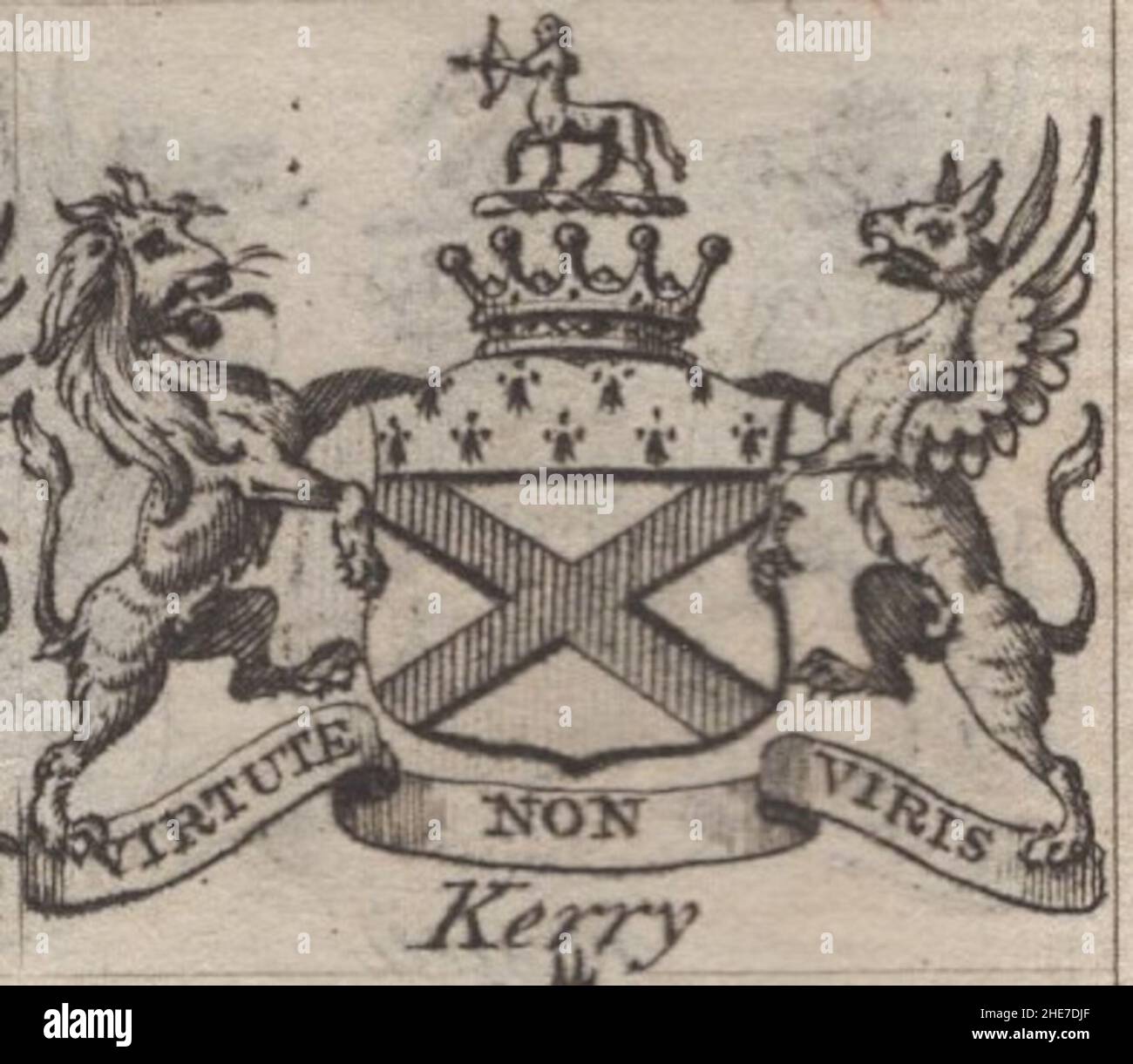 Historical antique 18th century engraving heraldy coat of arms, crest ...