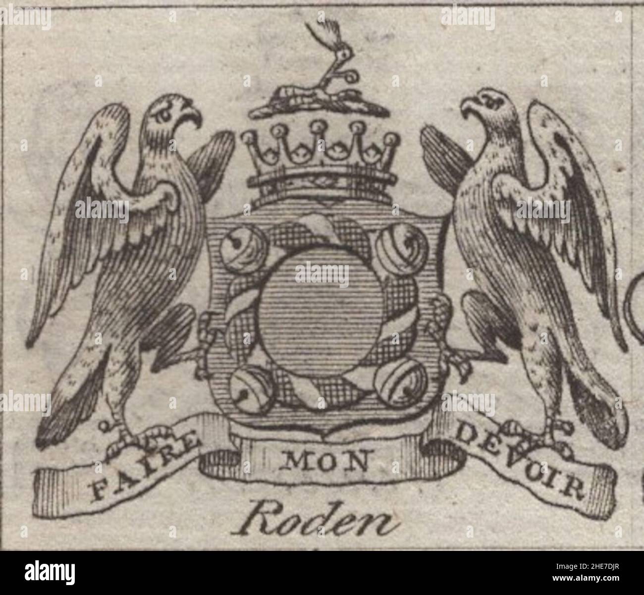 Historical antique 18th century engraving heraldy coat of arms, crest ...