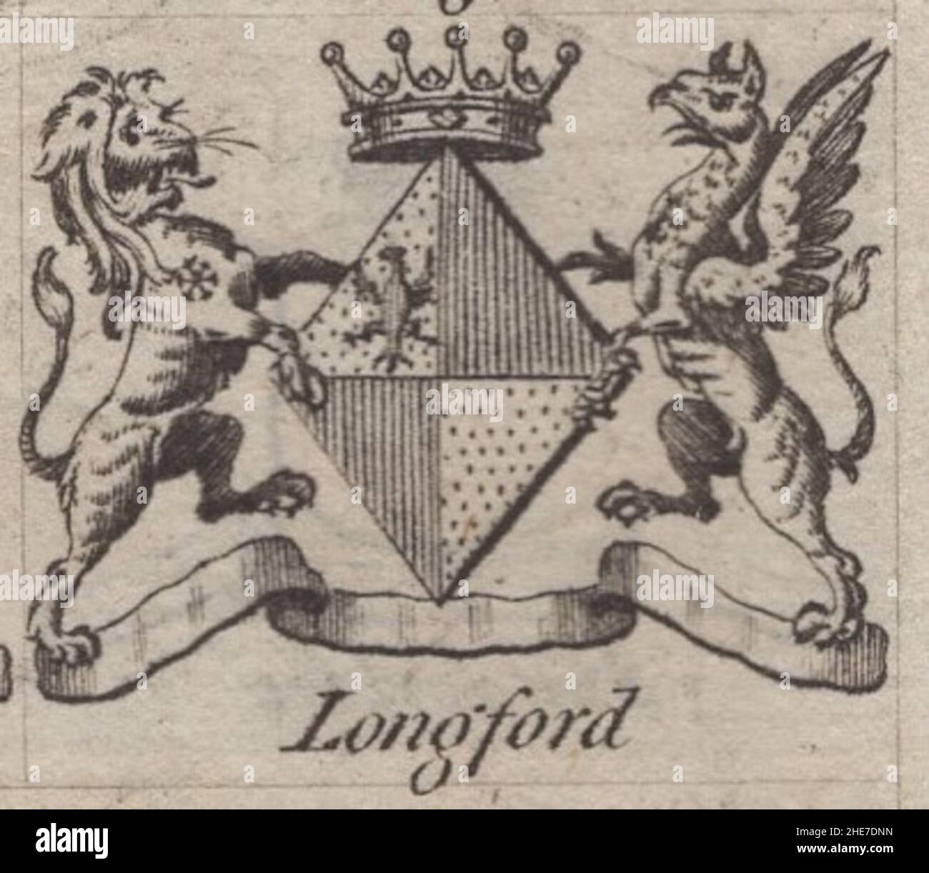 Historical antique 18th century engraving heraldy coat of arms, crest ...