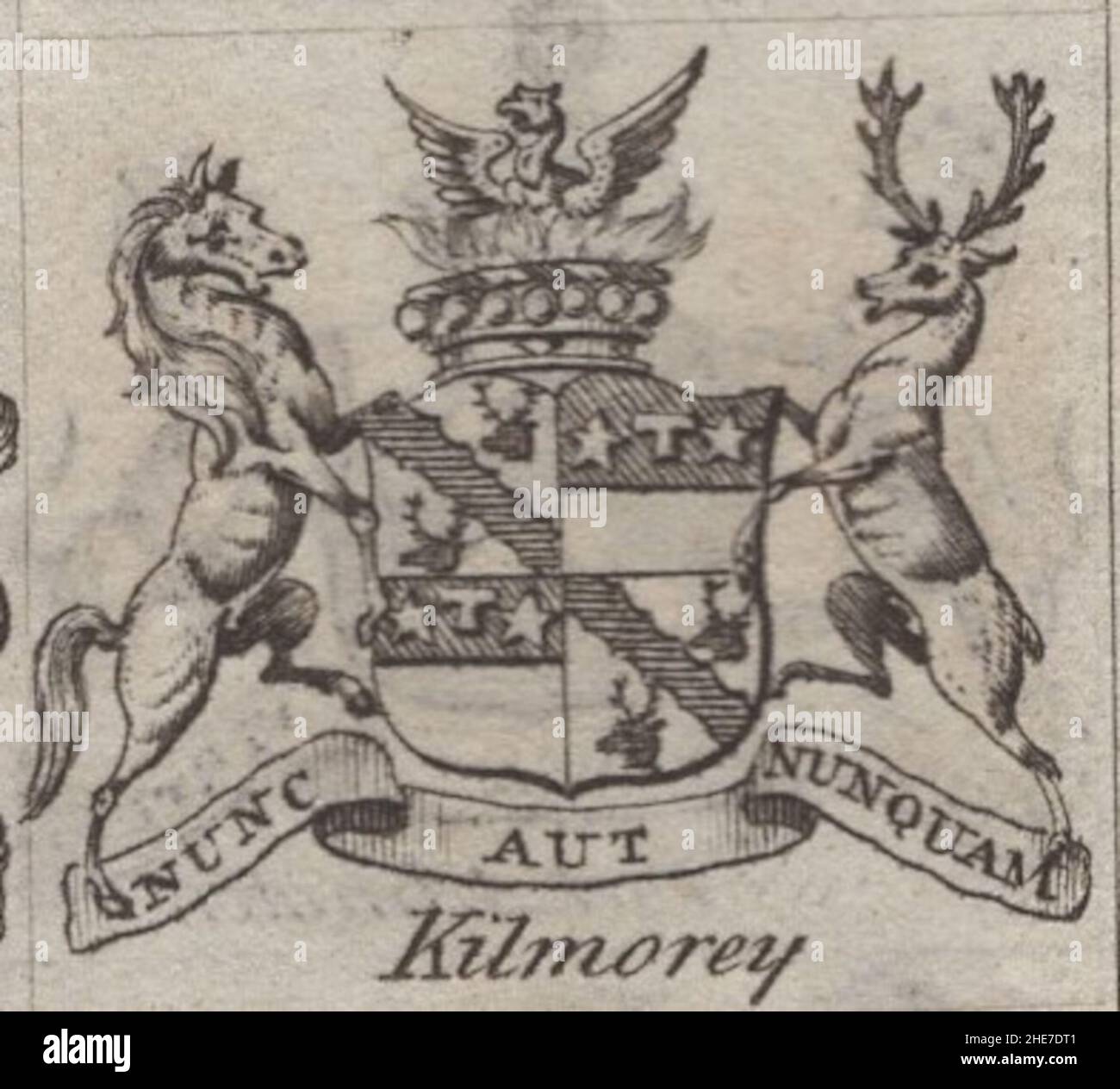 Historical antique 18th century engraving heraldy coat of arms, crest ...